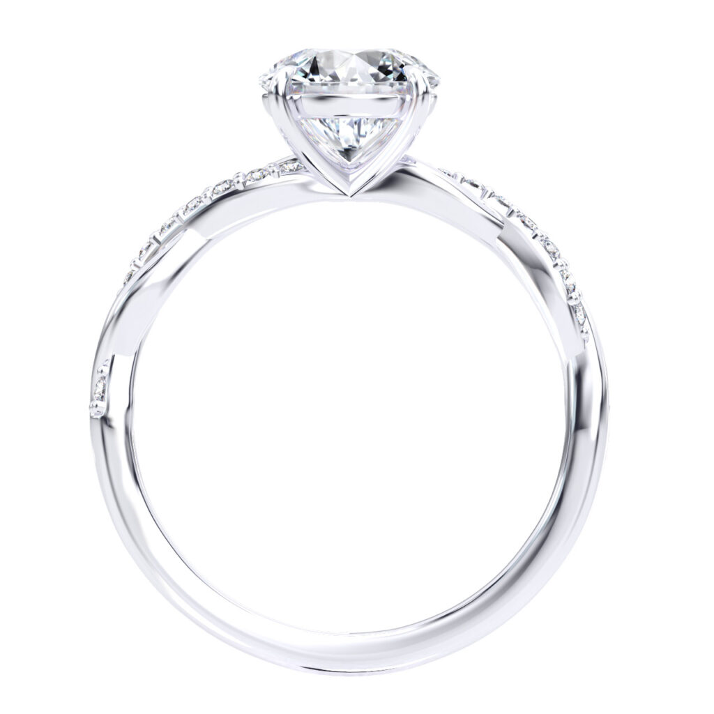 Amy Contemporary Twisted Vine-Style Engagement Ring - Astiri