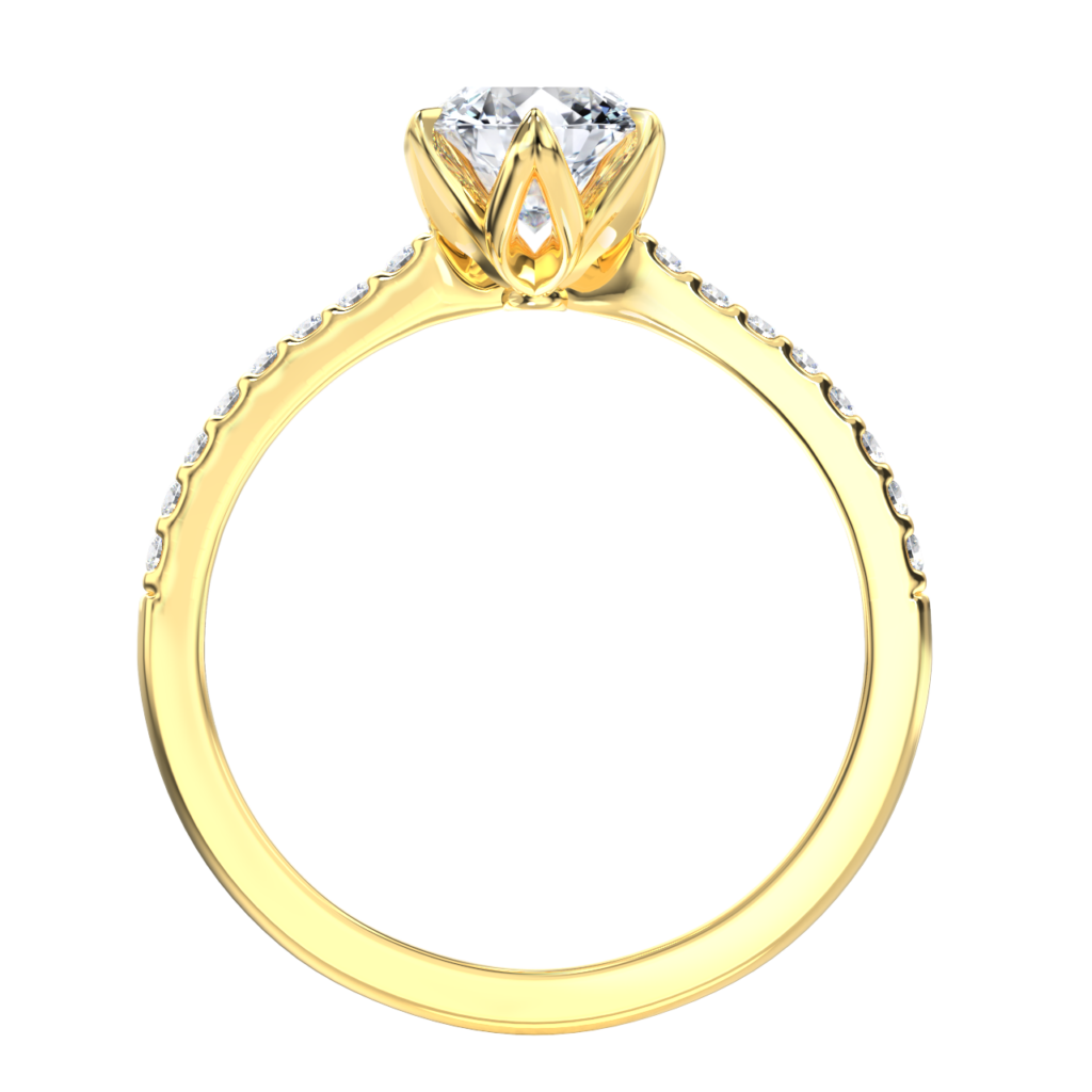 Julia Moissanite Ring - Minimalist Lotus Flower Design - Astiri