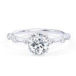 Eleri Unique Moissanite Engagement Ring with 6 Accent Stones - Astiri